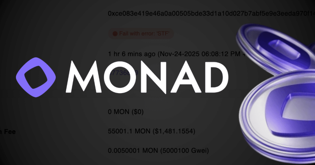 Monad Farmer Burns $112K MON on Failed Transactions
